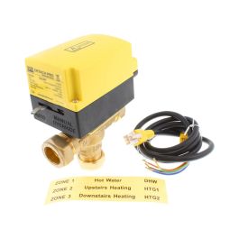 EPH 22mm Compr 3 Port (Mid Position / Diverter) Motorised Valve 230V